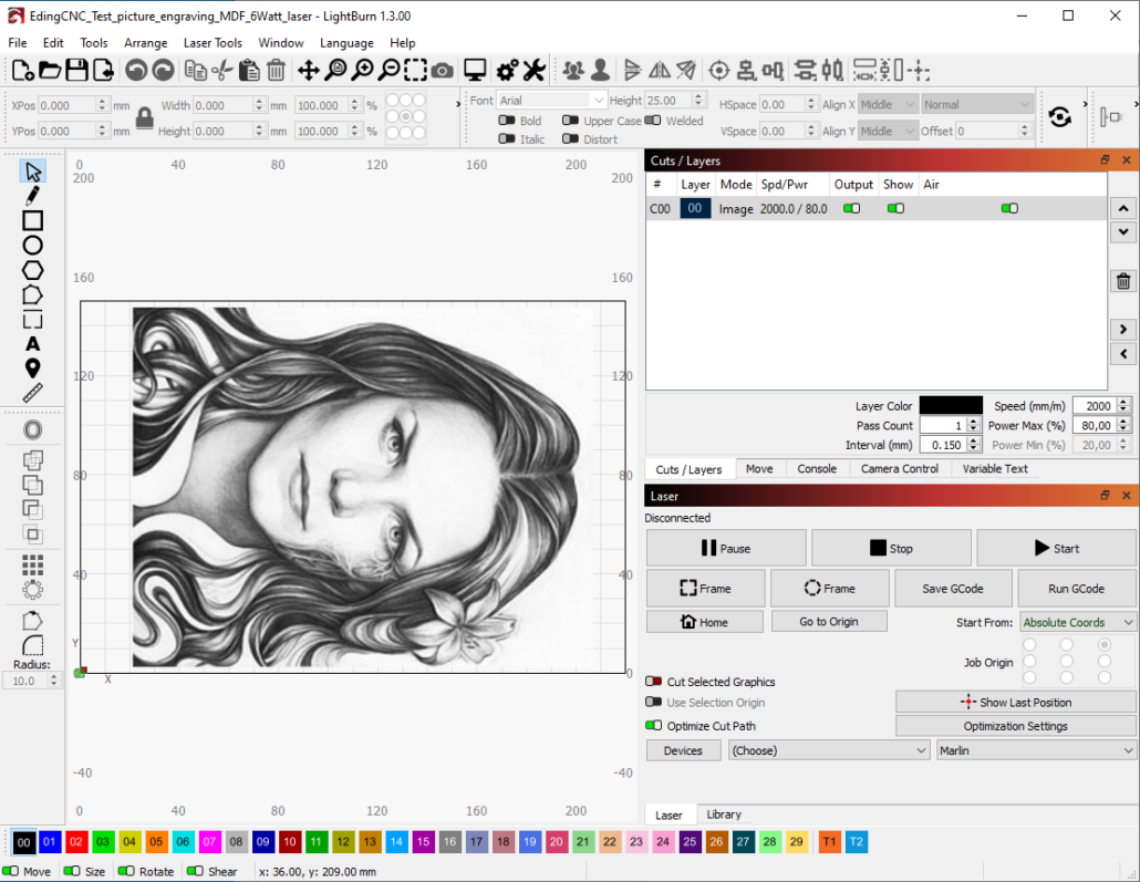 Laser engraving with Eding CNC and Lightburn | EdingCNC